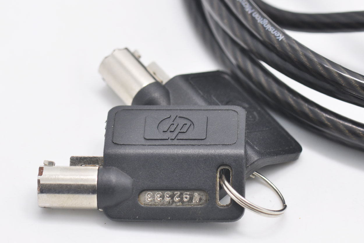 原装肯辛通Kensington给HP惠普笔记本OEM的笔记本锁 电脑锁 黑钢材质 T型锁 1.8米长 K64189 Dock Lock ...