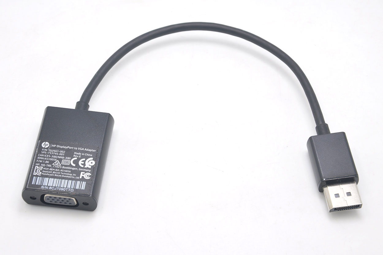 二手散装惠普HP DP转VGA DP TO VGA电脑外接投影仪转接线转换线主动式外接3屏线753745-001 752661-002-青州小熊