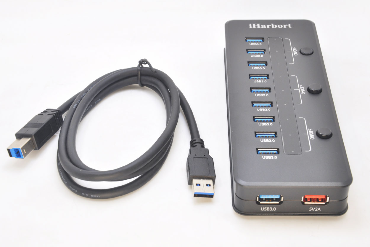 全新iHarbort USB 3.0 10 Port Hub 集线器 10口USB 3.0 HUB 12V4A电源独立供电HUB VIA ...