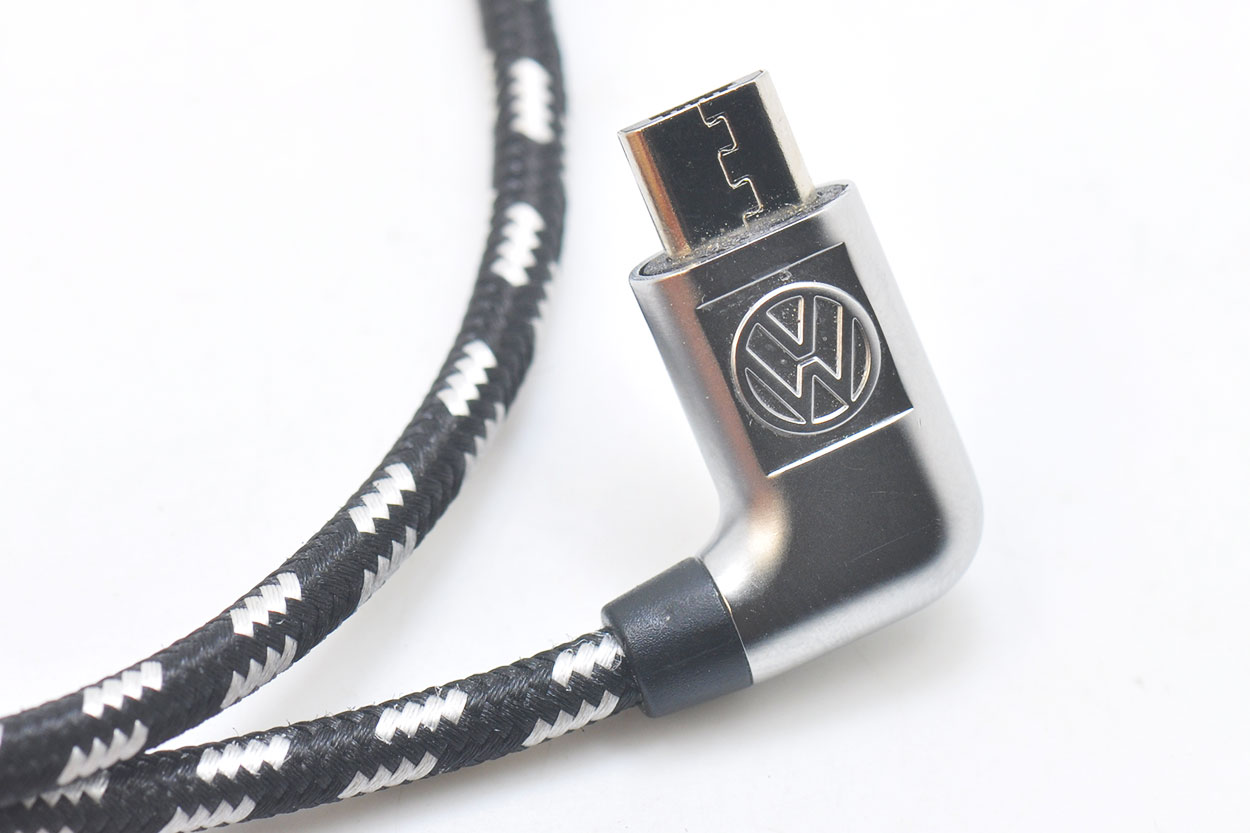 原装Volkswagen大众汽车USB-C to Micro USB 金属弯头 编织网 OTG线 USB DAC解码线 遥控器线 ...