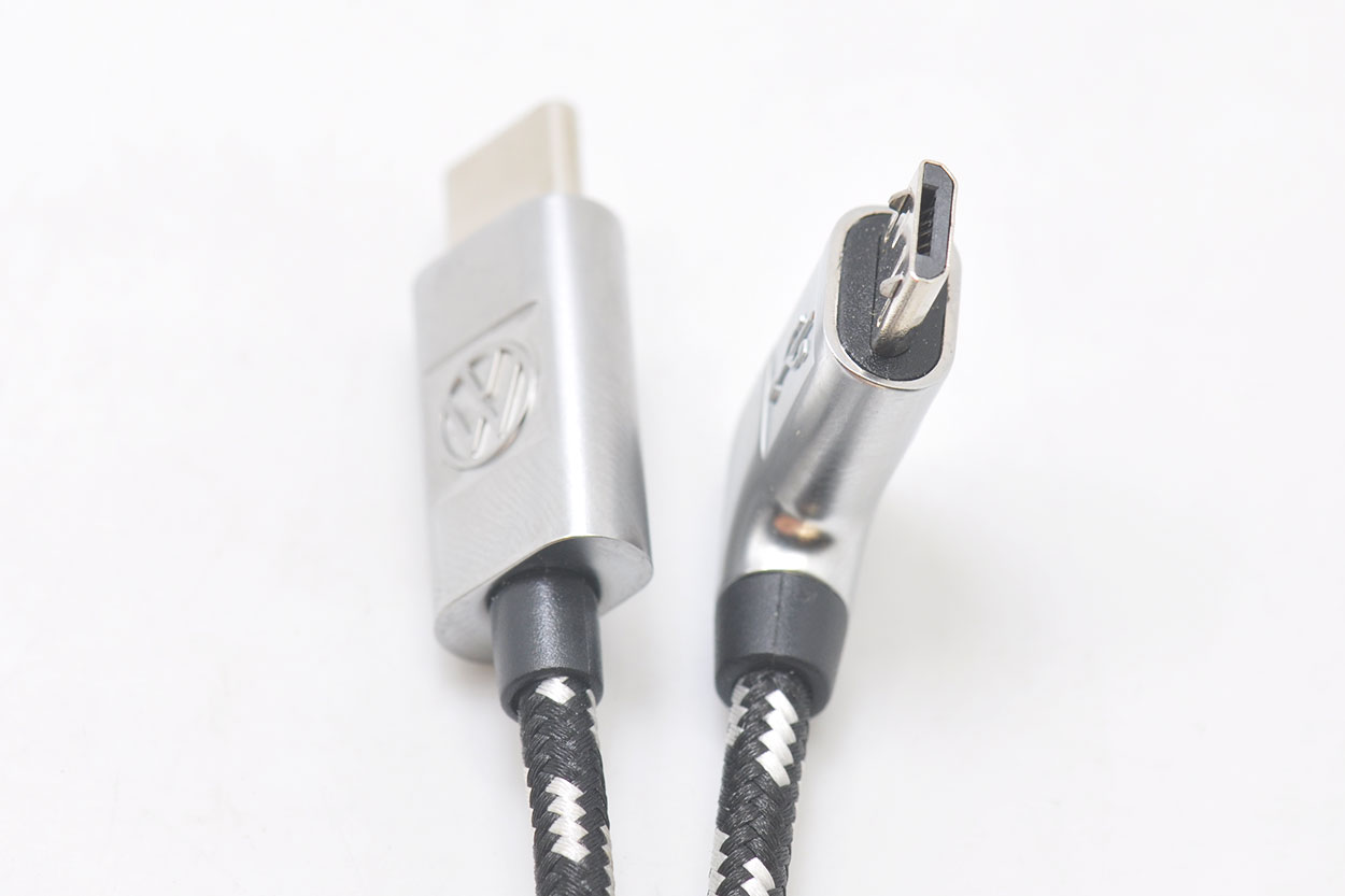 原装Volkswagen大众汽车USB-C to Micro USB 金属弯头 编织网 OTG线 USB DAC解码线 遥控器线 ...