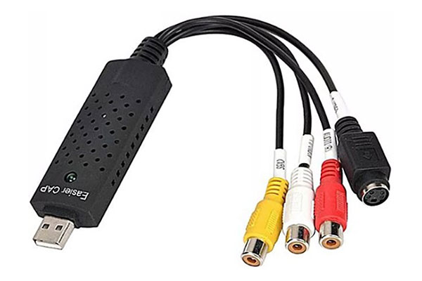 USB视频采集卡 监控视频采集卡 EasierCAP 一路采集卡 MS2160 老录像机摄像机DV采集到电脑-青州小熊