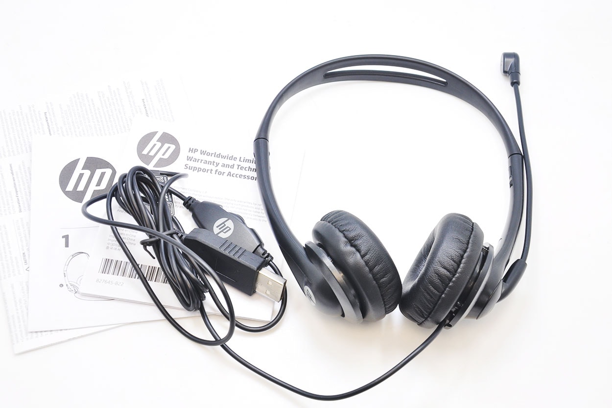 新到货惠普HP Stereo USB Headset T1A67AA头戴式立体声有线耳机 电话客服话务员耳机 840340-001 PH ...