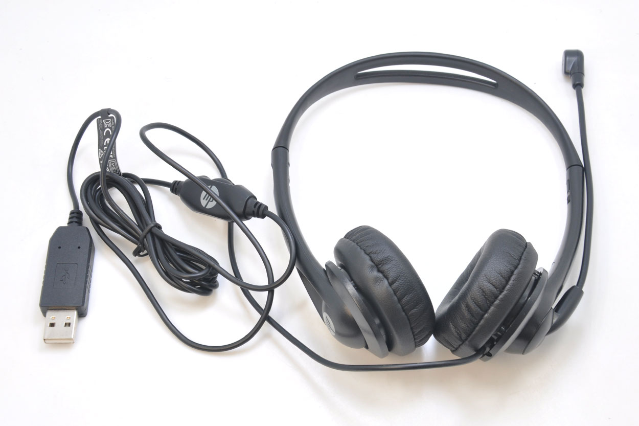 新到货惠普HP Stereo USB Headset T1A67AA头戴式立体声有线耳机 电话客服话务员耳机 840340-001 PH ...