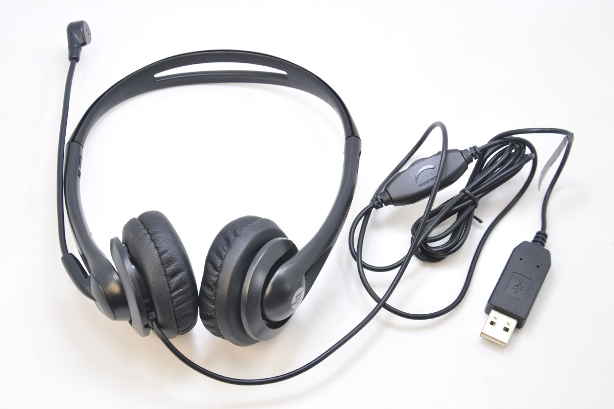 新到货惠普HP Stereo USB Headset T1A67AA头戴式立体声有线耳机 电话客服话务员耳机 840340-001 PH ...