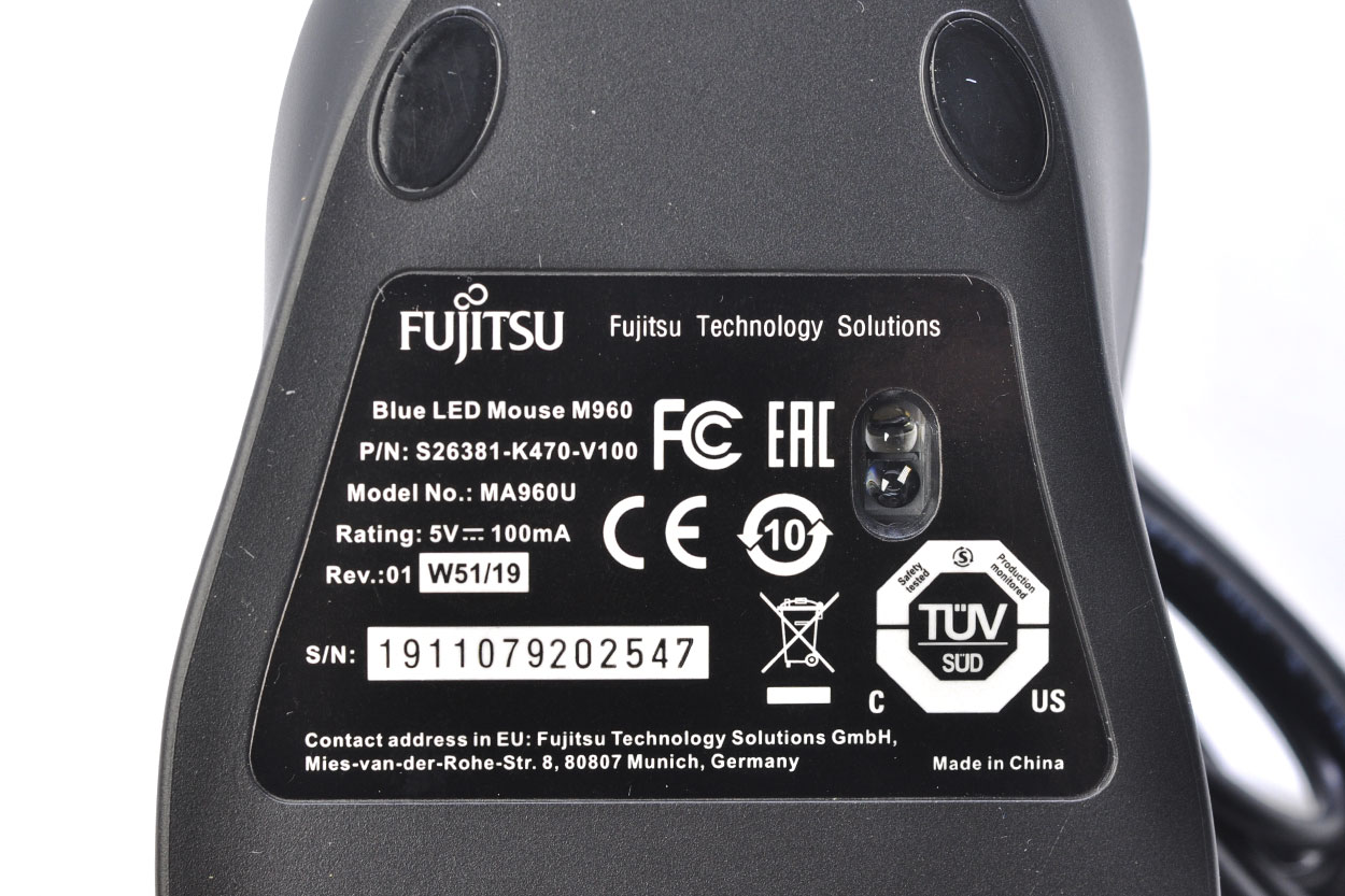 原装正品富士通FUJITSU BLUE LED MOUSE M960 蓝色光学 USB 10键 2000 DPI 办公学习游戏笔记本台式机鼠标 ...