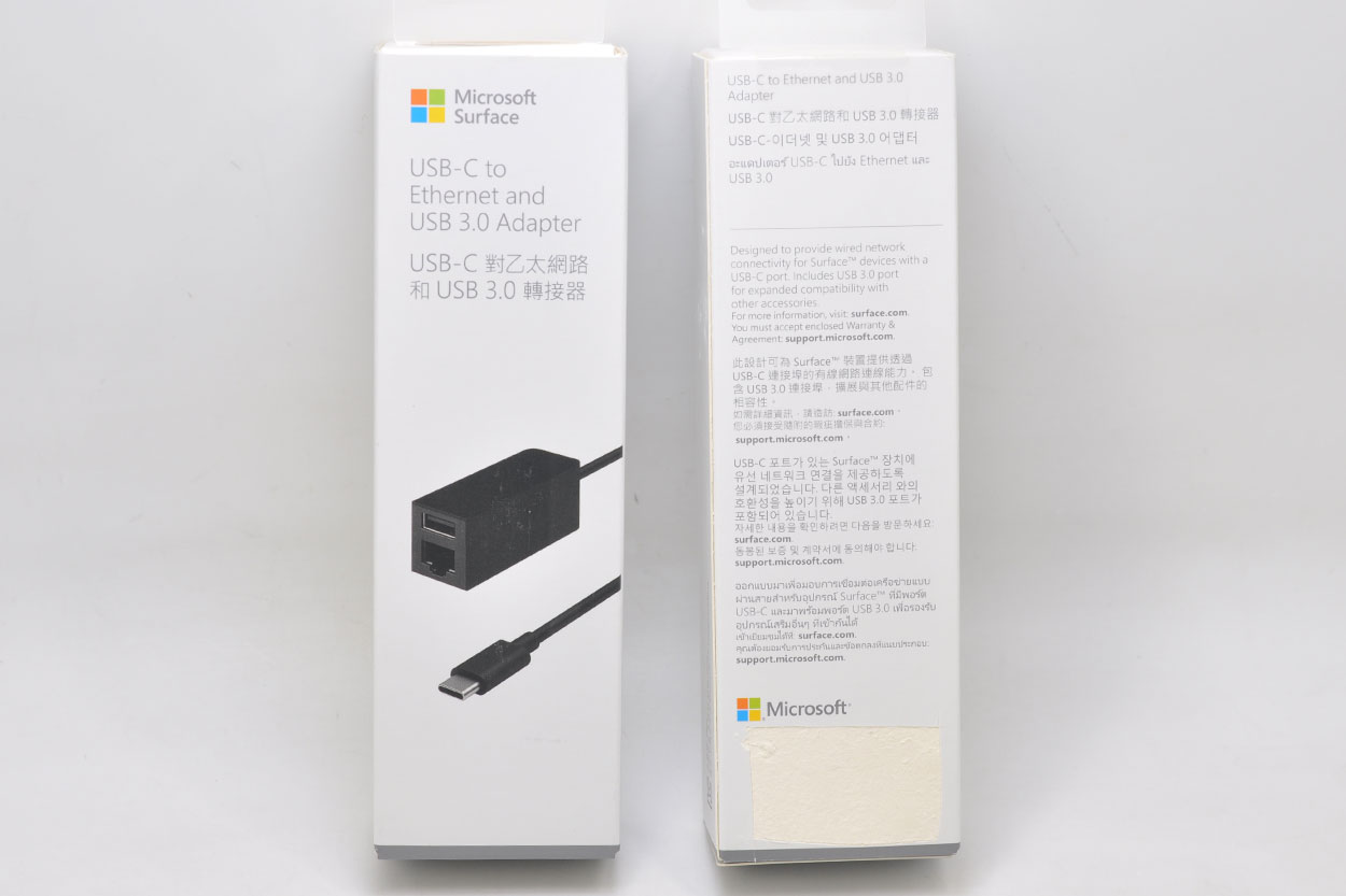 售完存档：开封切外包装盒标签微软Microsoft Surface USB-C 转USB3.0端口 千M以太网适配器 USB-C TO USB ...