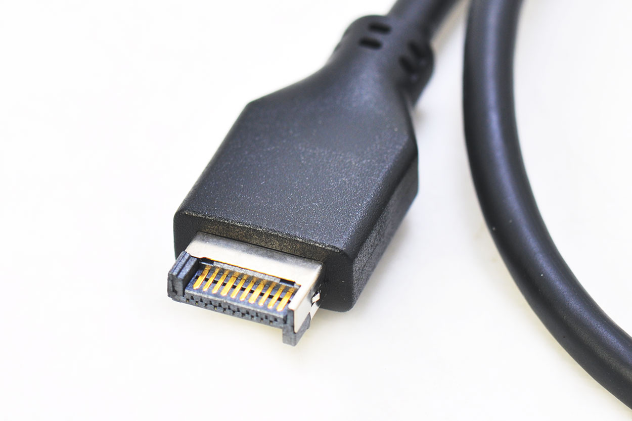 新到货40厘米长USB3.1 3.2 10G 双公头TYPE-E接口数据线 机箱前置面板USB-C接口装机走线-青州小熊