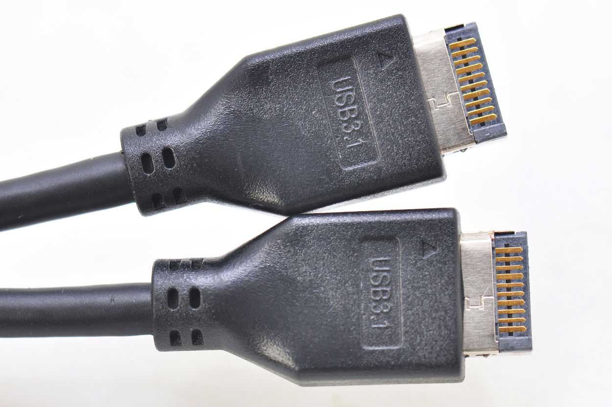 新到货40厘米长USB3.1 3.2 10G 双公头TYPE-E接口数据线 机箱前置面板USB-C接口装机走线-青州小熊