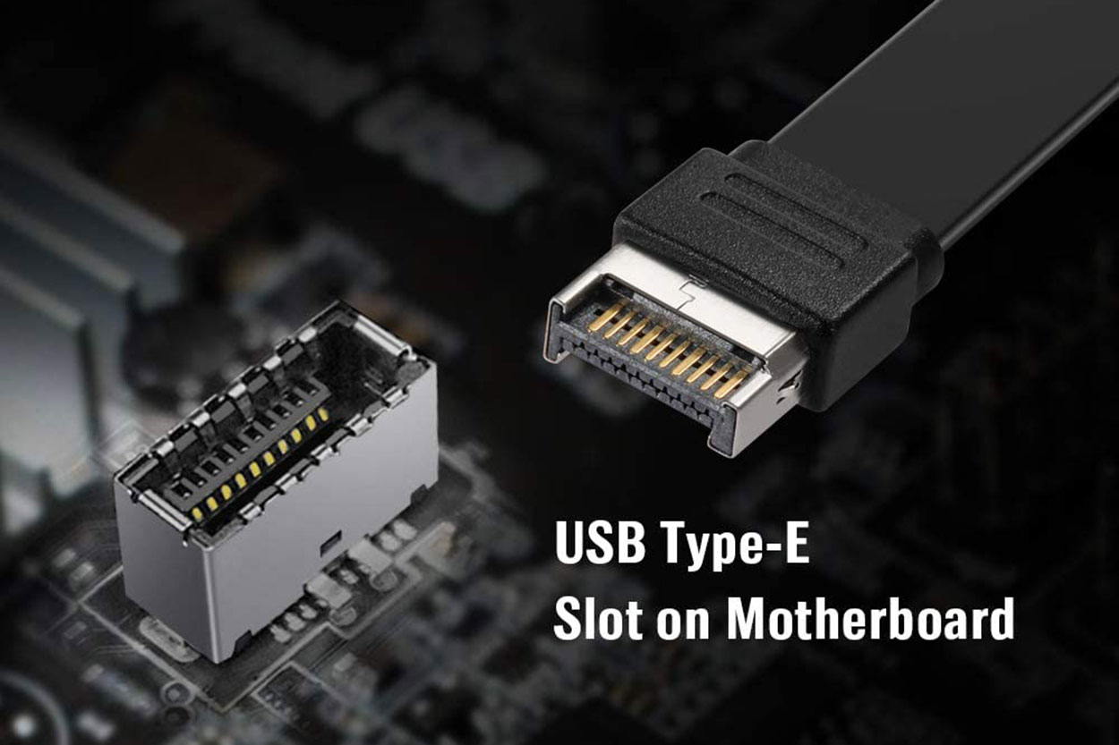 40厘米长USB3.1 3.2 10G 双公头TYPE-E接口数据线 机箱前置面板USB-C接口装机走线-青州小熊