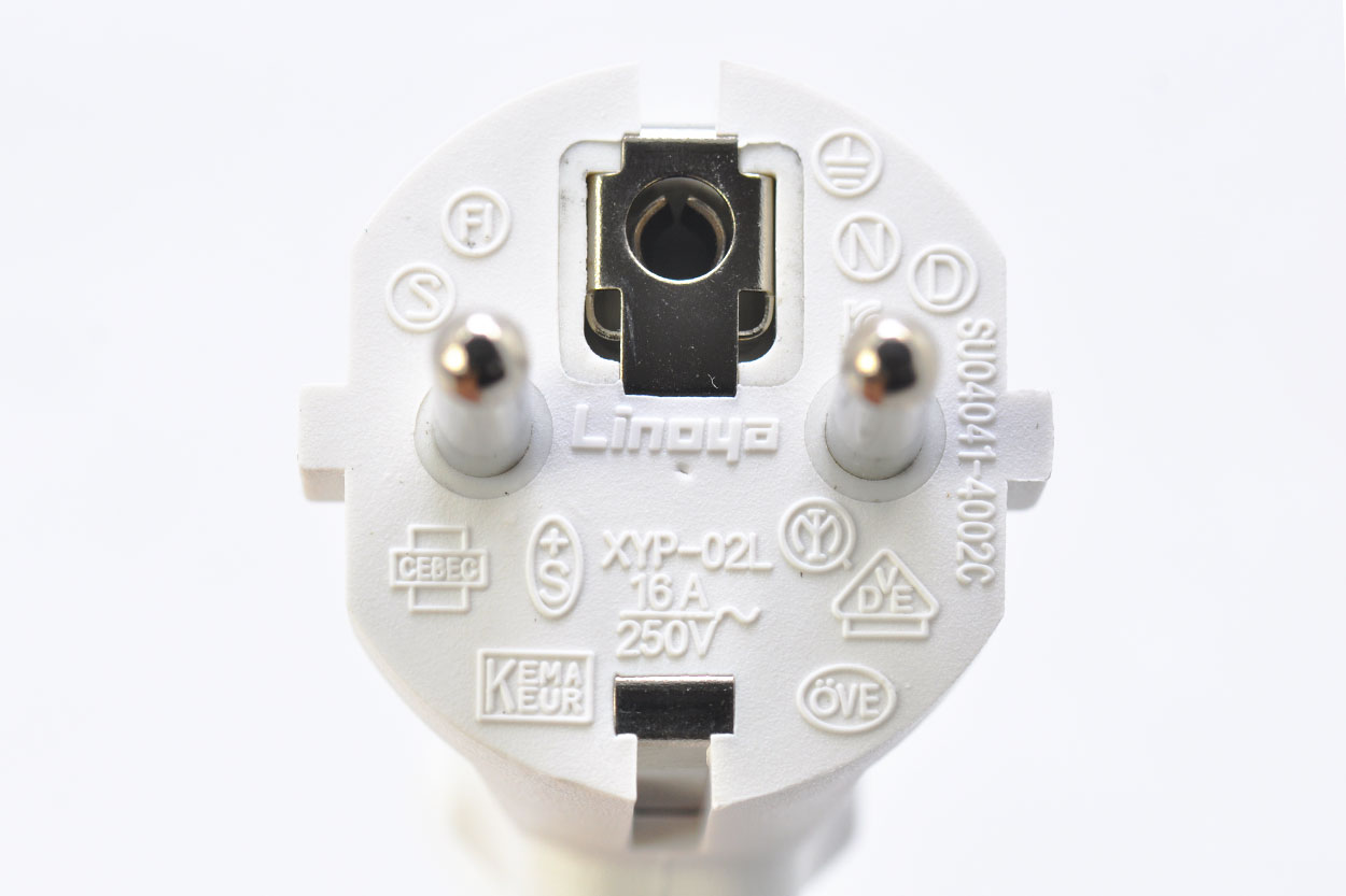 50厘米白色Linoya领亚欧规德规韩标二园插梅花尾XYP-02L笔记本电脑电源电源线-青州小熊