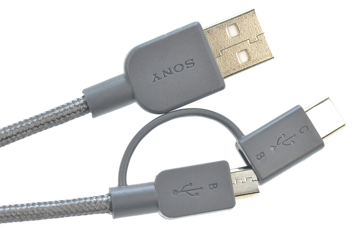 1.5米长原装索尼SONY二合一USB2.0 TO Micro USB转 USB-C Type-C 通用安卓数据线快充充电线USB-A to ...