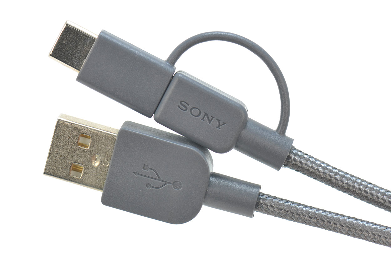 1.5米长原装索尼SONY二合一USB2.0 TO Micro USB转 USB-C Type-C 通用安卓数据线快充充电线USB-A to ...