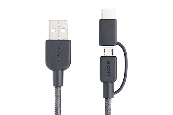 1.5米长原装索尼SONY二合一USB2.0 TO Micro USB转 USB-C Type-C 通用安卓数据线快充充电线USB-A to ...