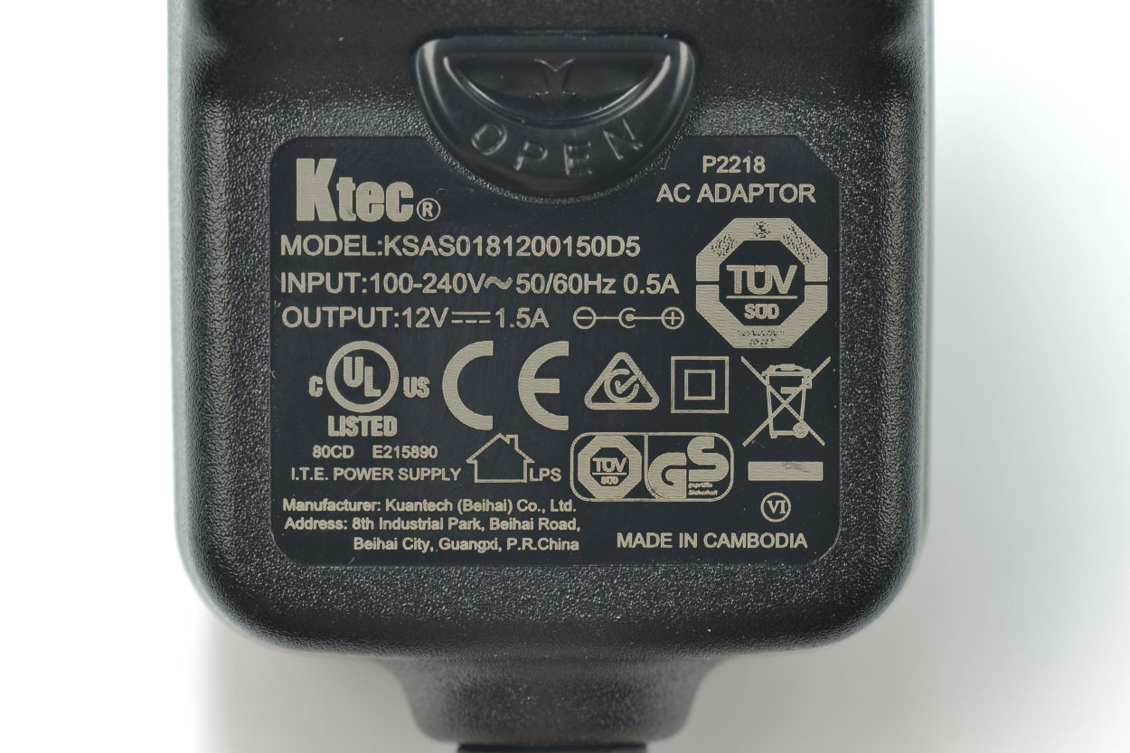 全新原装冠德Ktec 12V1.5A 18W KSAS0181200150D5 外径5.5mm内径2.5mm圆口 西数WD希捷seagate ...