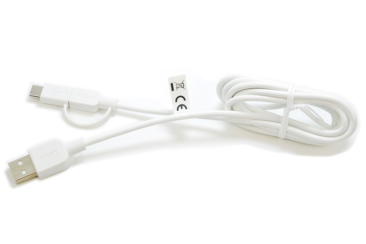 新到货白色1.5 米长原装索尼SONY二合一USB2.0 TO Micro USB转 USB-C Type-C 通用安卓数据线快充充电线USB ...