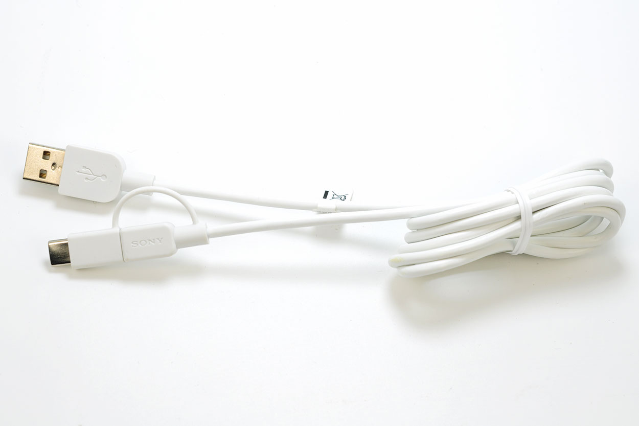 白色1.5 米长原装索尼SONY二合一USB2.0 TO Micro USB转 USB-C Type-C 通用安卓数据线快充充电线USB-A ...