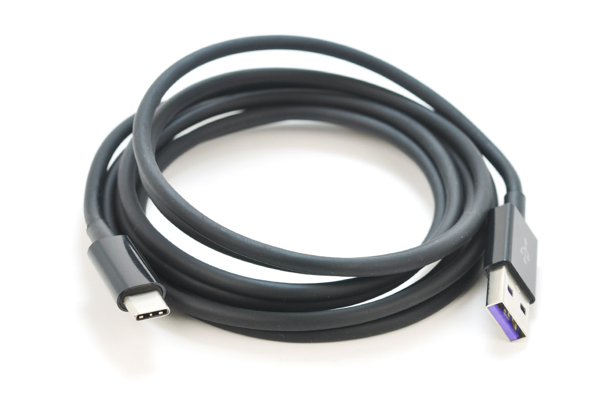 2米长黑色USB-C线 Type-C接口USB-A TO USB-C 小米 华为 谷歌安卓手机通用快充线 充电线数据线-青州小熊