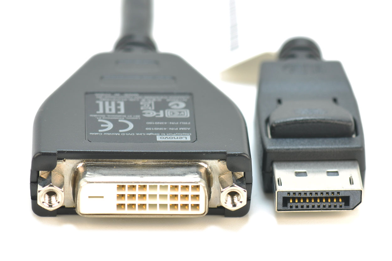 全新原装联想Lenovo DP转DVI DisplayPort to Single-Link DVI-D Monitor Adapter转接线 ...