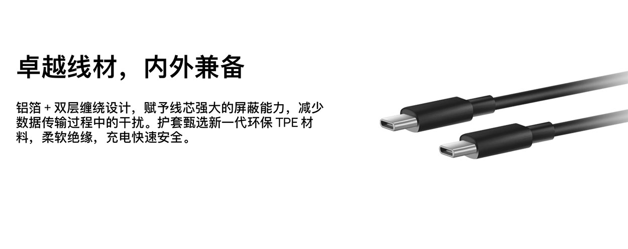 原装HW USB-C TO USB-C USB3.2 Gen1 EMARK芯片 PD3.0 20V5A 雷电3 20G被动线04071510 ...
