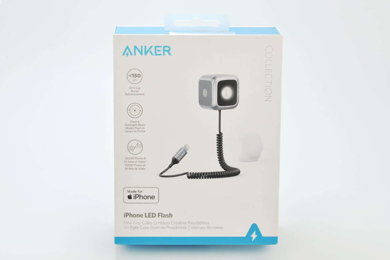 原装正品安克Anker iPhone LED闪光灯直播补光灯A7330 MFI认证 内置Lightning线材 适用于iPhone11 12 ...