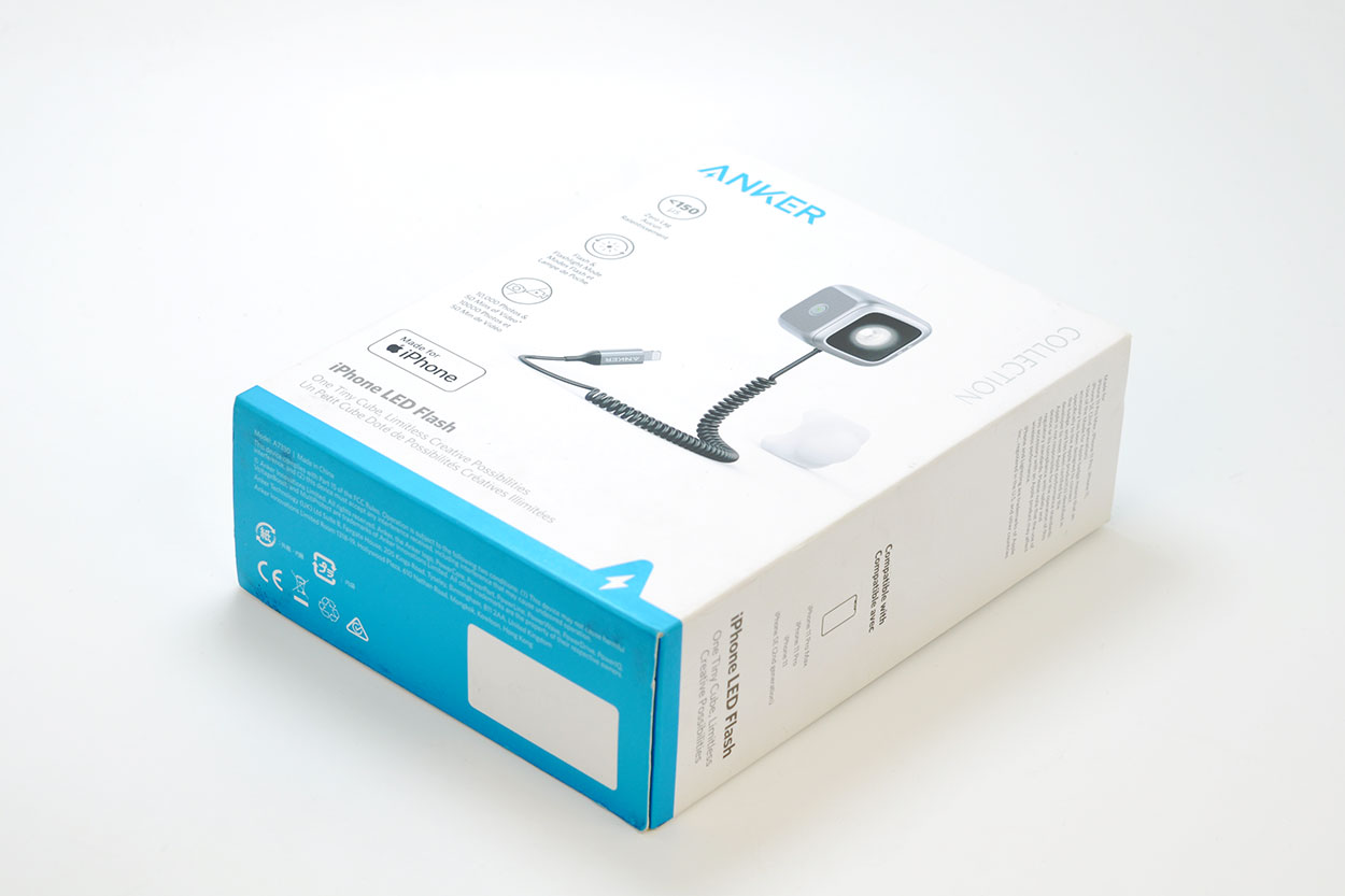 原装正品安克Anker iPhone LED闪光灯直播补光灯A7330 MFI认证 内置Lightning线材 适用于iPhone11 12 ...