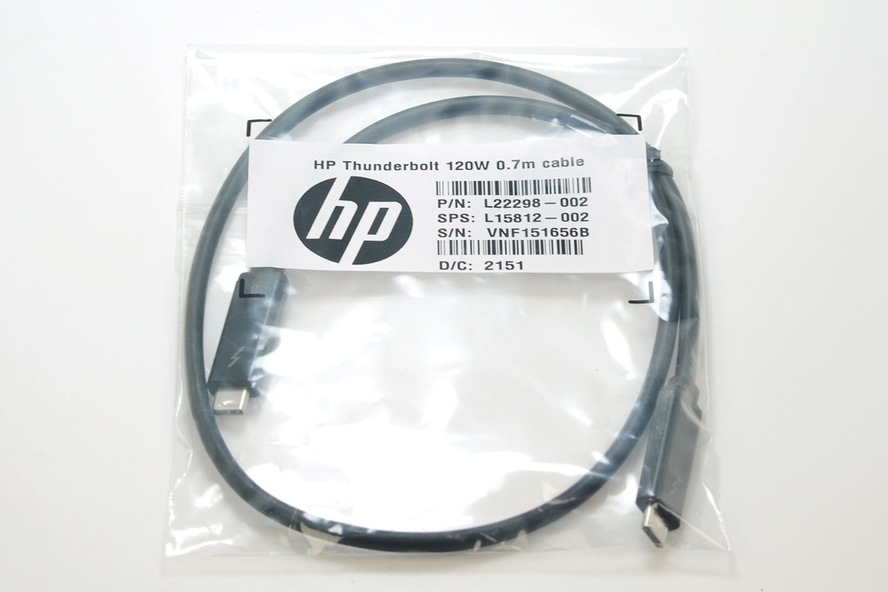 新到货70厘米长惠普HP Thunderbolt 3 120W 0.7m Cable For Dock G2 扩展坞 雷电3 4K8K显示器线 ...