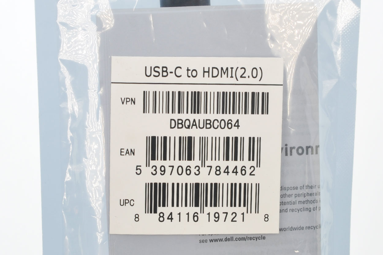 售完存档：戴尔Dell USB-C to HDMI 2.0 Adapter DBQAUBC064 0V2JFP 雷电3 4 接口转HDMI接口 ...