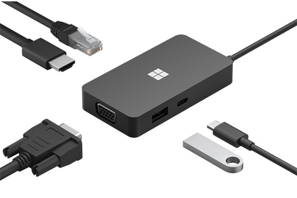 二手微软 Surface USB-C Travel Hub 4K 60Hz USB3.2 Gen2 10G 千M网口 5合一 多功能扩展坞 ...