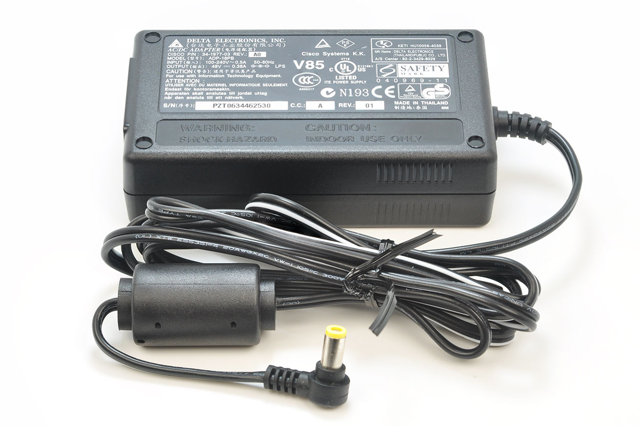 新到货台达标思科CISCO 48V 0.38A POE 34-1977-03 EADP-18PB Cisco Aironet 无线接入点电源 ...