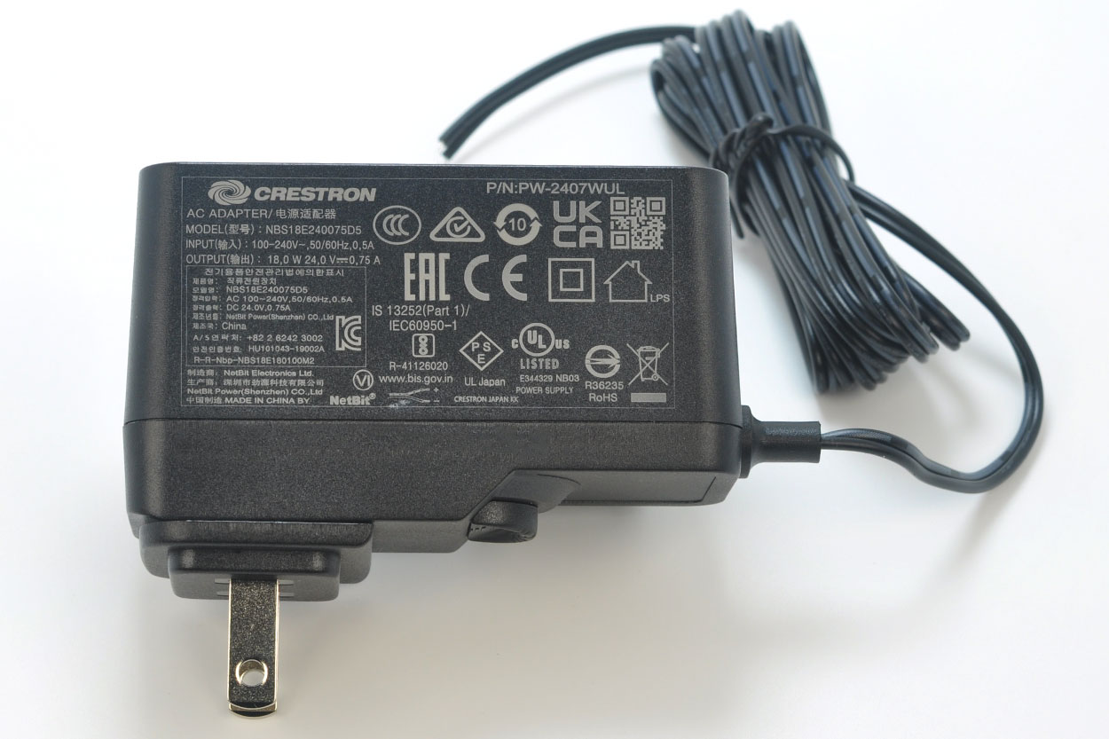 新到货全新原装快思聪Crestron PW-2407WUL 2045866 24V0.75A 18W墙插式电源 通用二针电源线接口 Wall ...