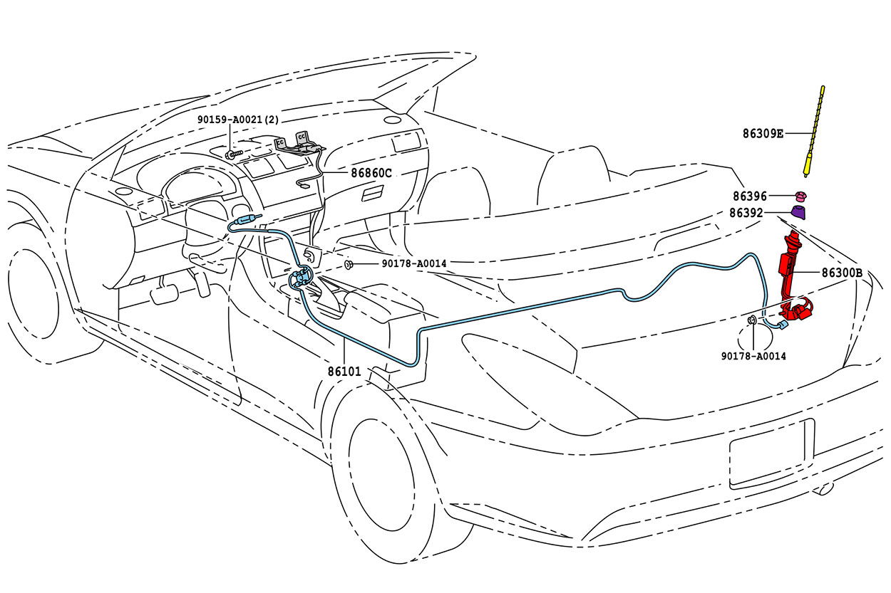 全新原装丰田汽车Toyota Aygo X 2022 On Roof Aerial 86309-0H050 52520530A 27厘米 ...