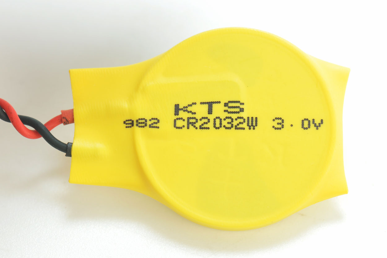 日本产仕野 KTS 笔记本主板钮扣电池 CR2032 CR2032W 3V PLC 锂电池 带引线脚 CMOS BIOS主板电池-青州小熊