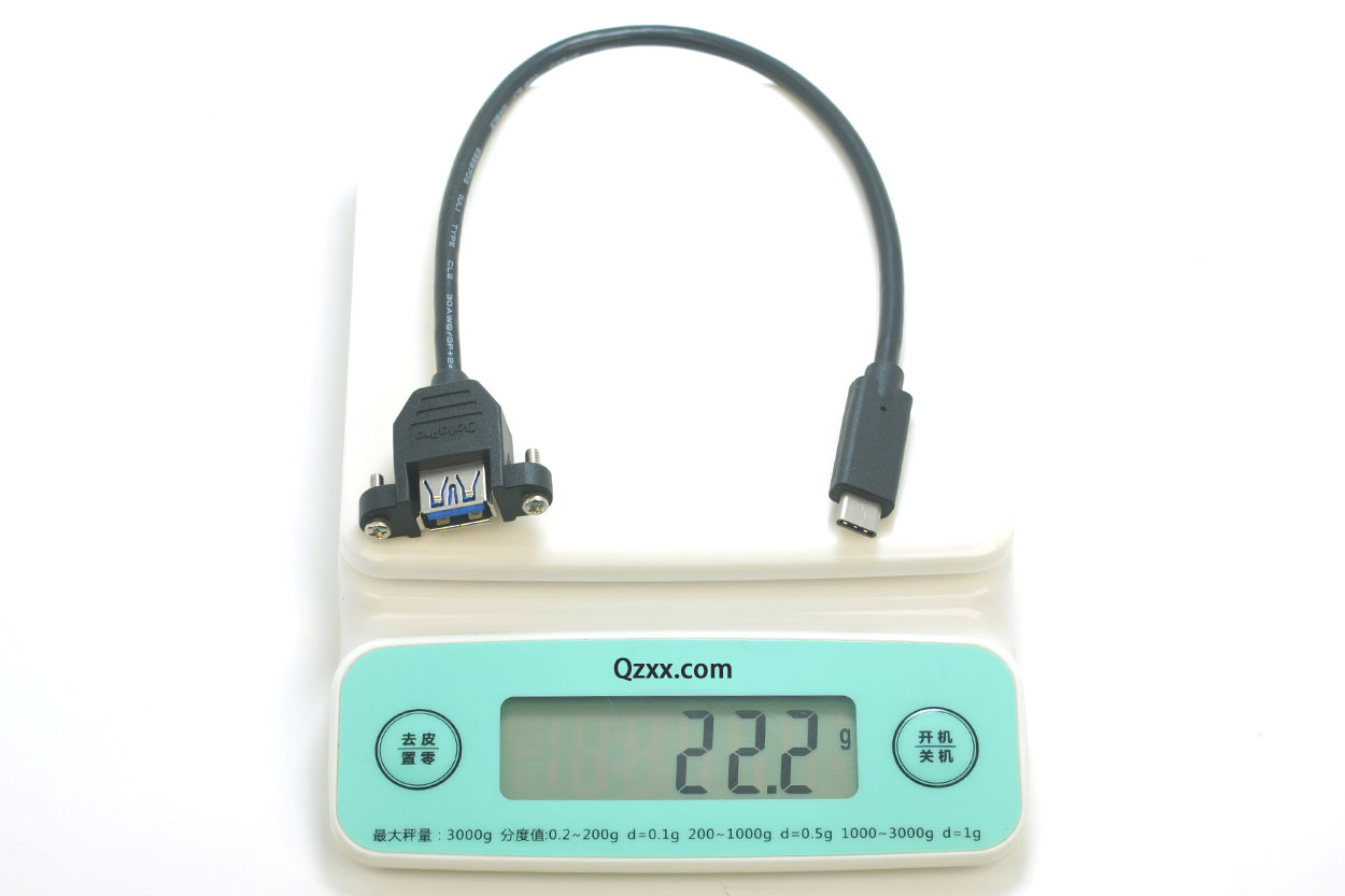 新到货30厘米长DataPro USB-C转USB3.0-A母转TYPE-C-OTG数据线带耳朵螺丝孔固定机箱连接线Panel-Mount ...