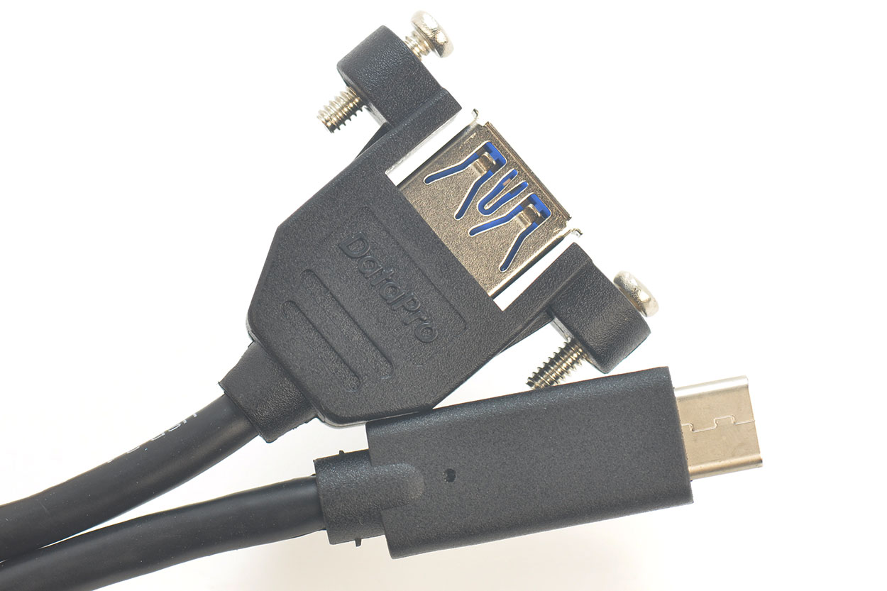 新到货30厘米长DataPro USB-C转USB3.0-A母转TYPE-C-OTG数据线带耳朵螺丝孔固定机箱连接线Panel-Mount ...