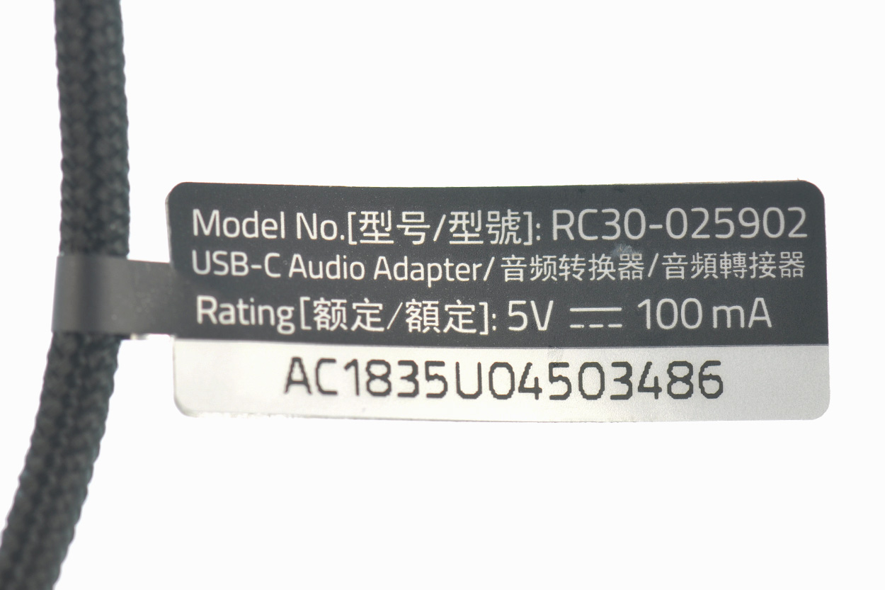 新到货全新原装雷蛇Razer USB Type C Audio 3.5mm AUX Headphone Adapter Jack Cable2 ...