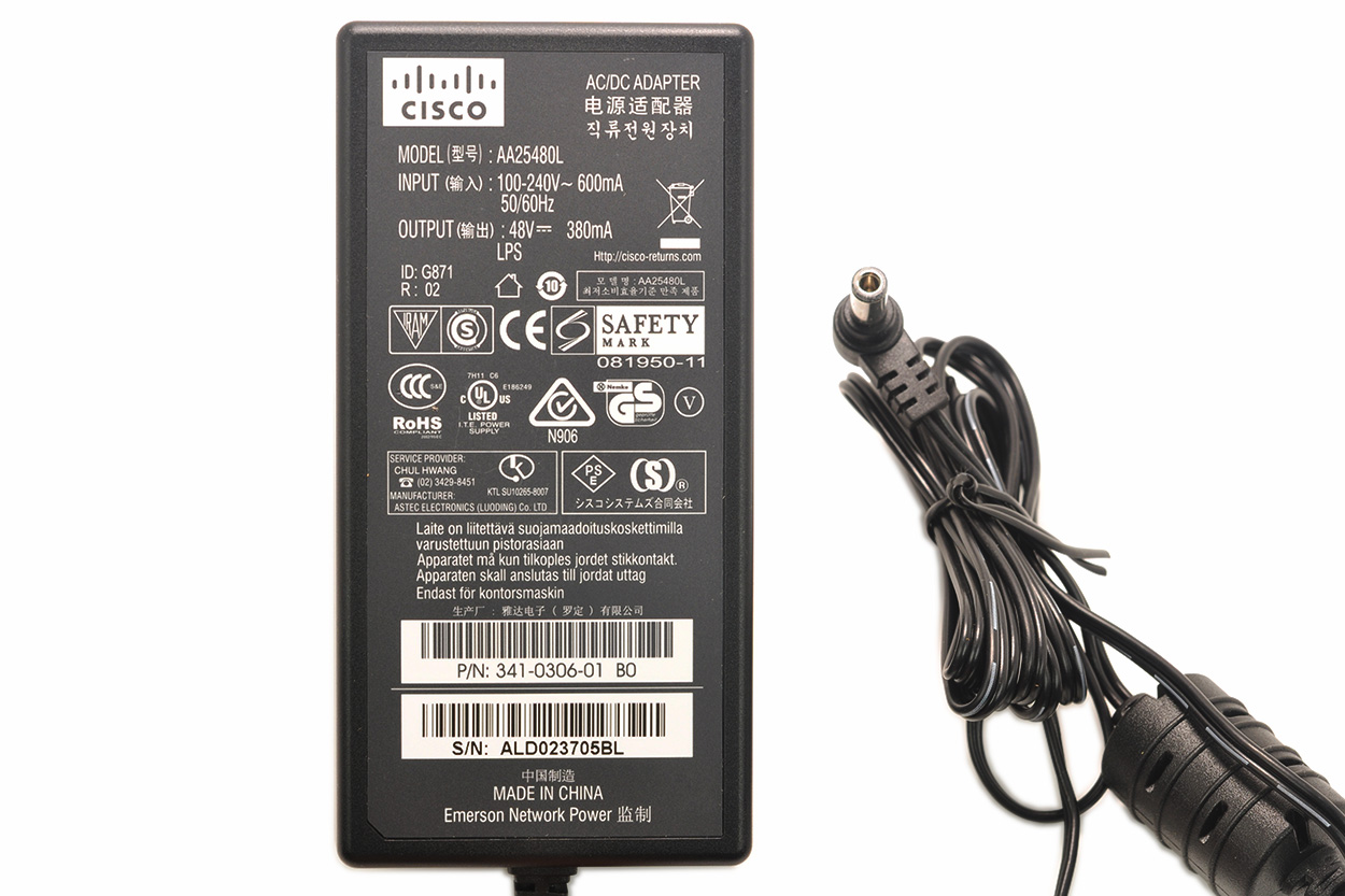 思科 Cisco AA25480L Power Adapter 48V 380mA for VoIP 48V 0.38A 电源 341 ...