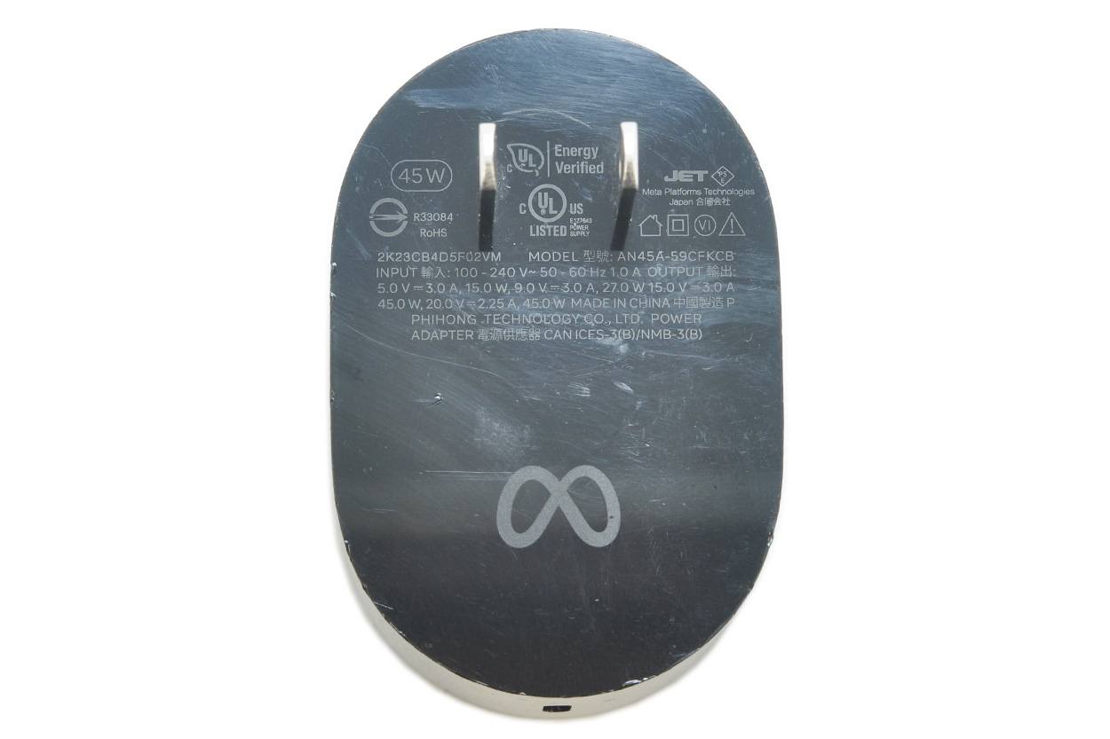 原装Meta Quest Pro VR眼镜 5V3A 9V3A 15V3A 45W电源充电器 Charger AN45H-59GFKCB充电头 ...