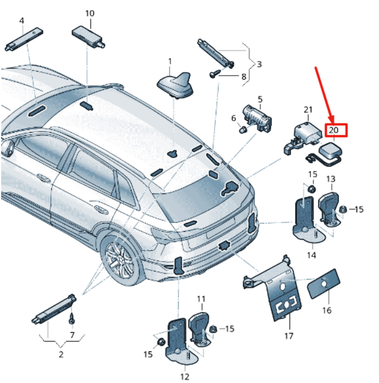 新到货奥迪原装NEW AUDI E-TRON GE ANTENNA 4GD035503A 4GD.035.503.A M7E ORIGINAL ...