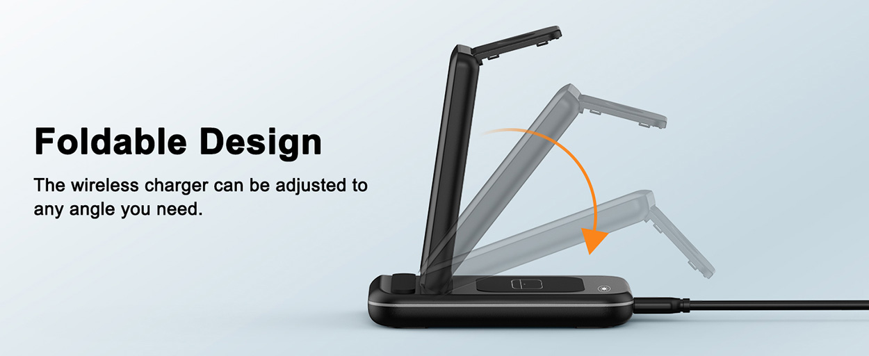 TECKNET TK-WC005 3 in 1 Foldable Wireless Charging Station for Apple ...